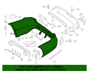 Genuine OEM Bumper Cover | 218-885-03-38-9999 | Fits Select 2015-2018 ...