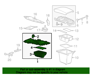 2020-2021 Buick Enclave Black Front Floor Console Trim Plate 84683868 ...