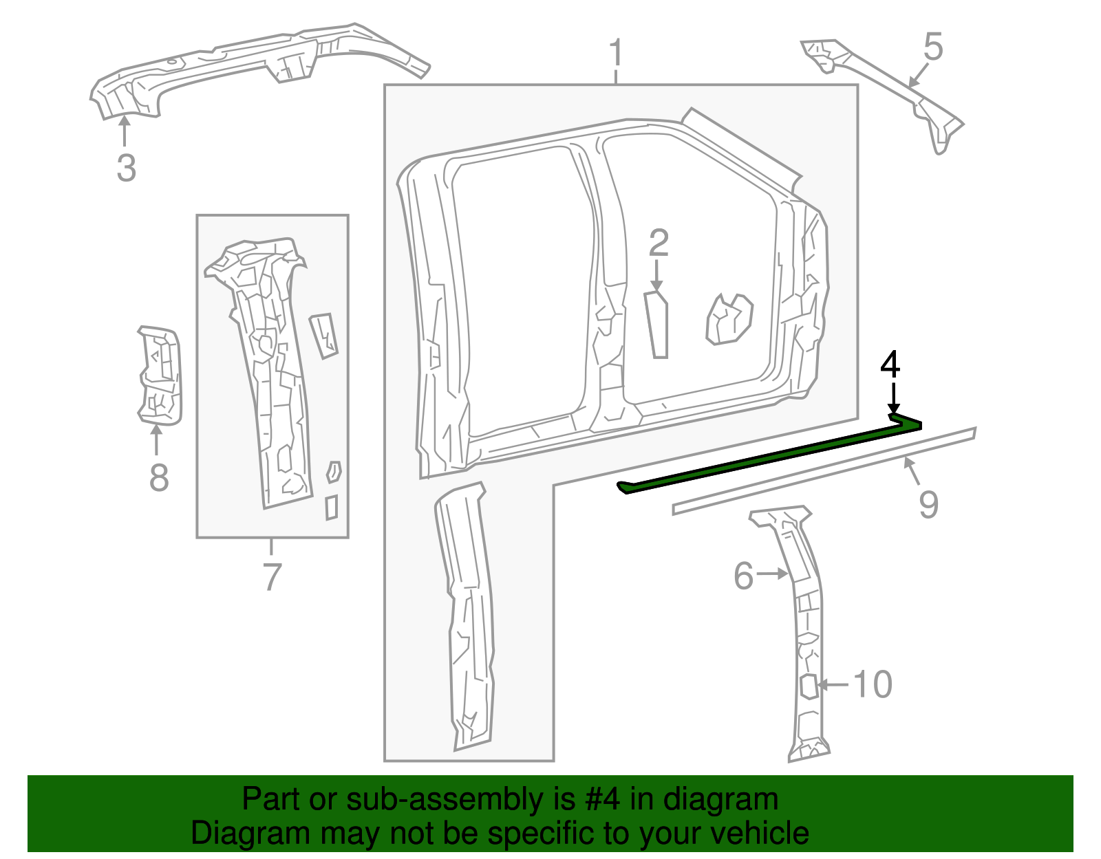 4L3Z-16101C36-AA - Lower Seal Strip 2004-2008 Ford | Big 3 Auto Parts