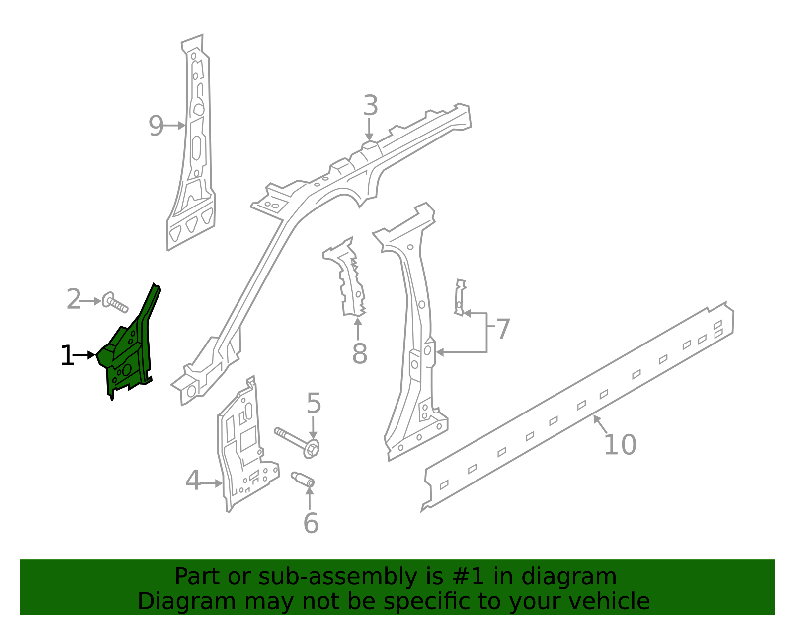 OEM Ford Inner Pillar For 2020-2025 Ford - Part No. LB5Z-7802500-B ...