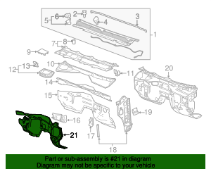 2015-2020 GM Dash Panel Outer Insulator 84416819 GM | GMPartsDirect.com