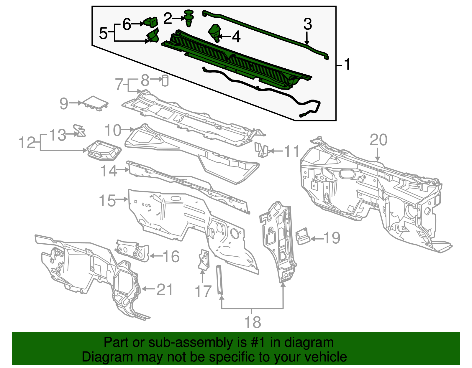 2015-2020 Chevrolet Black Air Inlet Grille Panel 23454604 GM ...