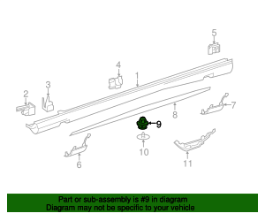 212-698-01-14 - Rocker Molding Front Bracket 2014-2016 Mercedes-Benz ...