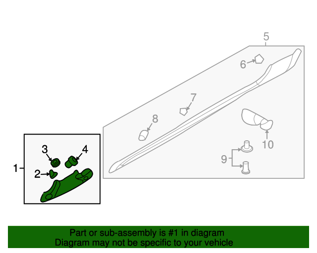 2006-2014 Kia Sedona Front Rocker Molding 87752-4D000 | Kia Automotive ...