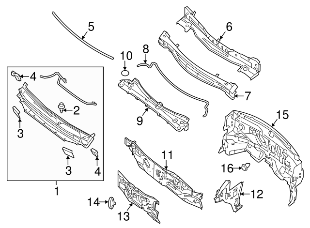 2013-2020 Infiniti Cowl Grille Cover 66535-3JA0A | INFINITI Parts ...