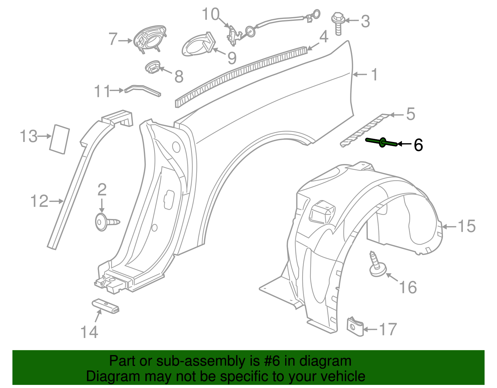 1995-2024 Mopar Wheel Arch Flare Rivet 06035201 | Mopar Parts Canada