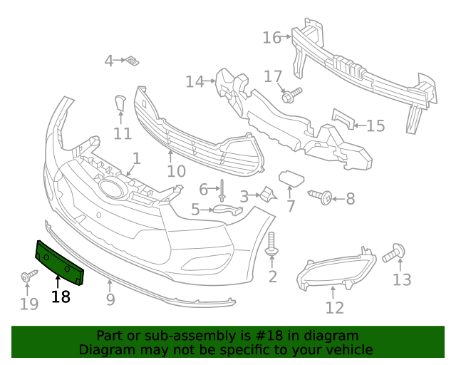 2015-2017 Hyundai Veloster License Plate Bracket 86597-2V006 ...