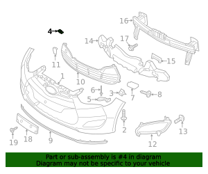 2012-2017 Hyundai Veloster Bumper Cover Front Bracket 86571-2V500 | OEM ...
