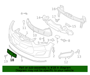 2015-2017 Hyundai Veloster License Plate Bracket 86597-2V006 ...