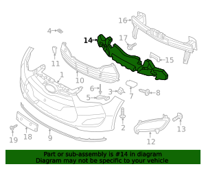 2012-2017 Hyundai Veloster Bumper Impact Absorber 86520-2V010 | QuirkParts