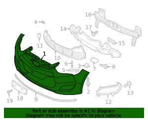 Genuine OEM Bumper Cover Part# 86511-2V000 Fits 2012-2017 Hyundai ...