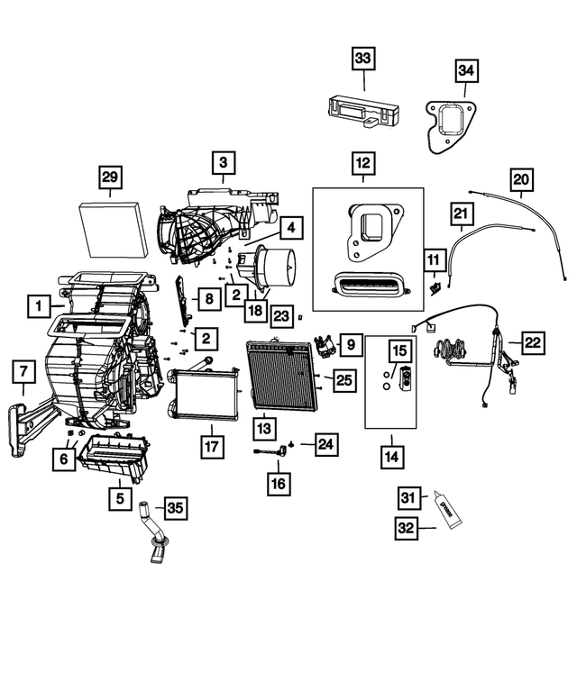 MOPAR GENUINE EVAPORATOR TO DASH SEAL - 68153958AA - 68153958AA | Mopar ...