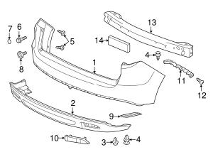 04716-TX4-A90 - Face, Rear Bumper (Lower) (DOT) 2013-2015 Acura RDX ...