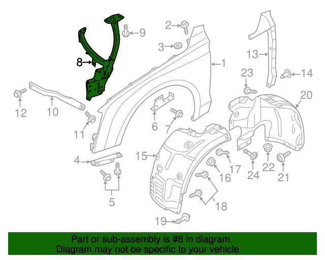 4H0-821-136-F - Fender Mtg Bkt 2011-2018 Audi | Audi OEM Parts