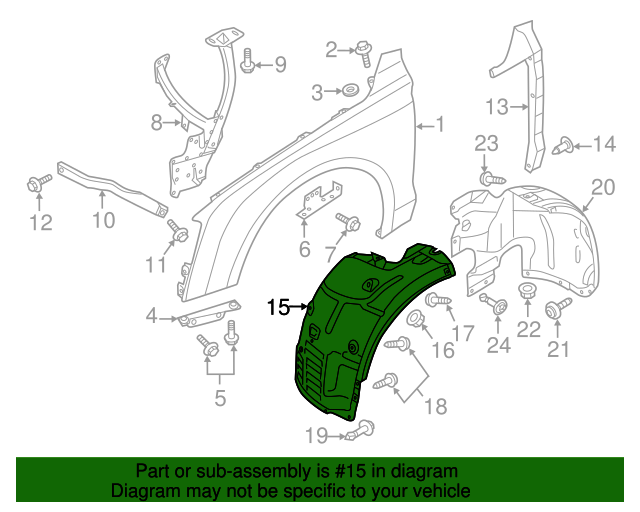 4H0-821-171-L - Ft Fender Liner 2011-2012 Audi A8 Quattro | Audi OEM Parts
