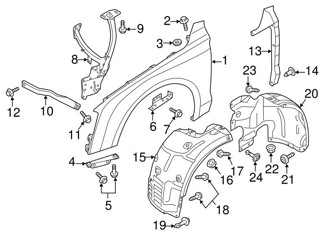 Audi OEM Ft Fender Liner Retainer Nut Part# N-907-579-01 | OEM Vehicle ...