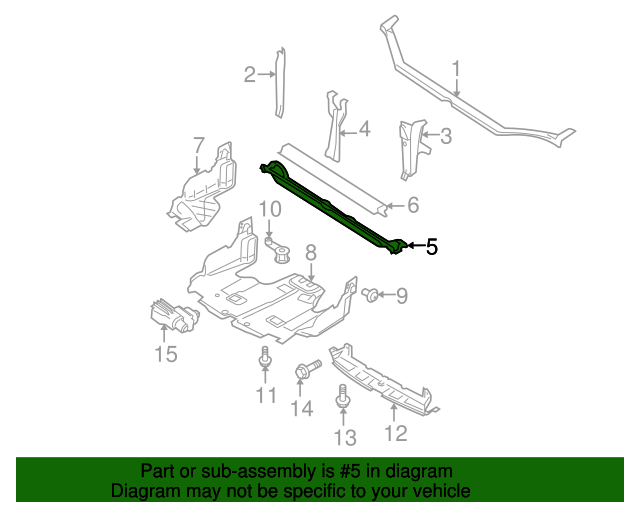 2005-2009 Subaru Lower Tie Bar 51231AG00A9P | Subaru Parts Store