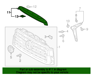 2018-2021 Toyota Sequoia Grille Molding 53111-0C240-A0 | Toyota Parts ...