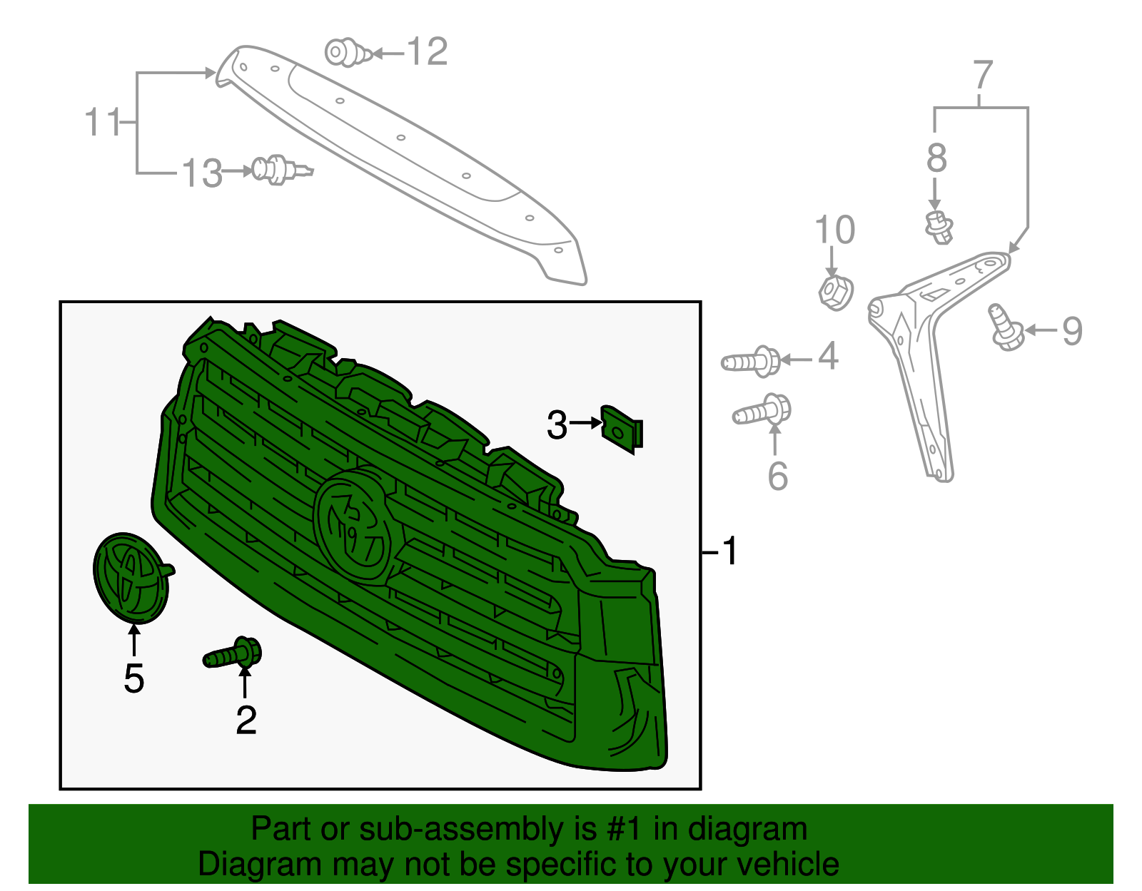 2018-2022 Toyota Sequoia Grille Assembly 53101-0C090 | Toyota Parts Center