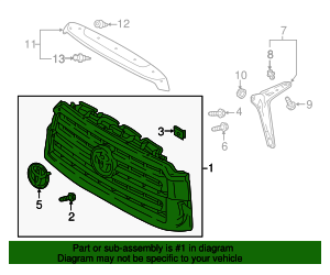 2021-2022 Toyota Sequoia Grille Assembly 53101-0C290-C0 | Toyota Parts ...