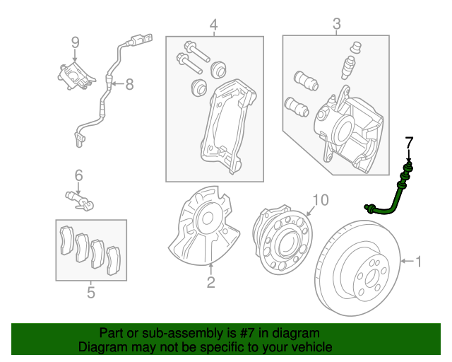 209-428-01-35-64 - Brake Hose Mercedes-Benz USA Parts