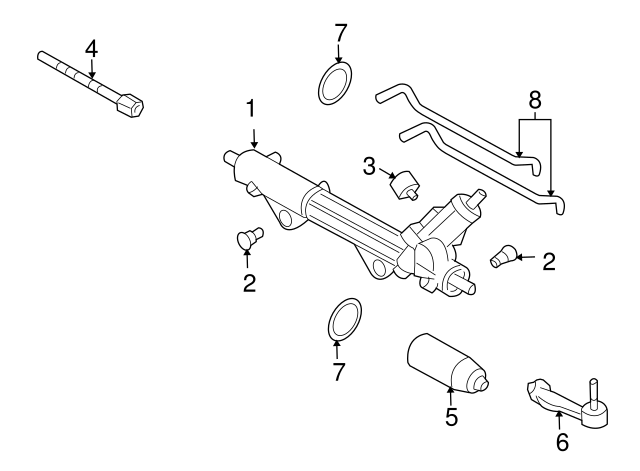 2003-2005 Ford Thunderbird Steering Gear 5W6Z-3504-A | OEM Parts Online