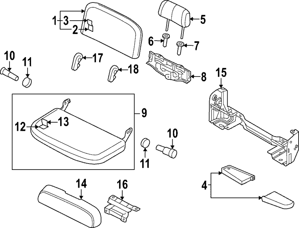 2022-2025 Nissan Frontier Cushion Assembly 88350-9BU1A | Bill Kay ...