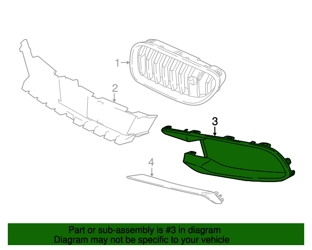 Genuine BMW 51-11-7-398-002 | Outer Grille | FREE Shipping on Most ...