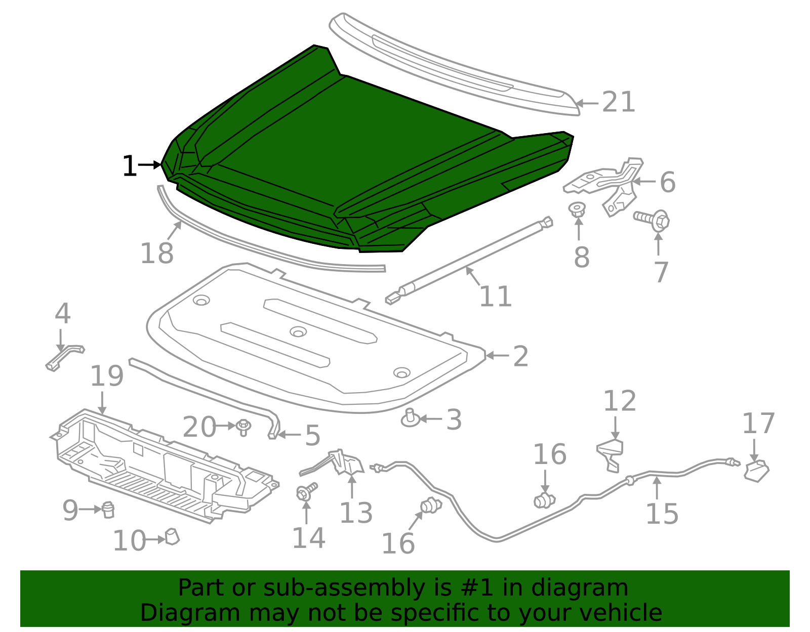 2020-2023 GMC Acadia Hood 84922346 GM | GMPartsDirect.com