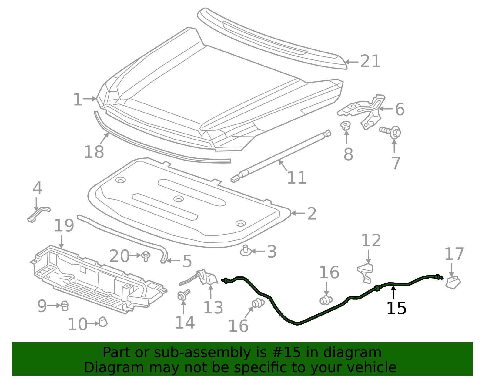 2017-2025 GM Black Hood Primary Latch Release Cable Replaced by ...