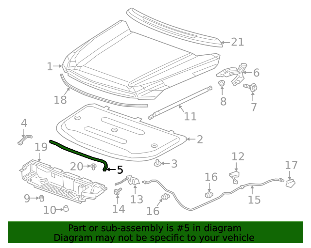 2017-2023 GMC Acadia Hood Front Weatherstrip 23100196 | AutoNationParts.com