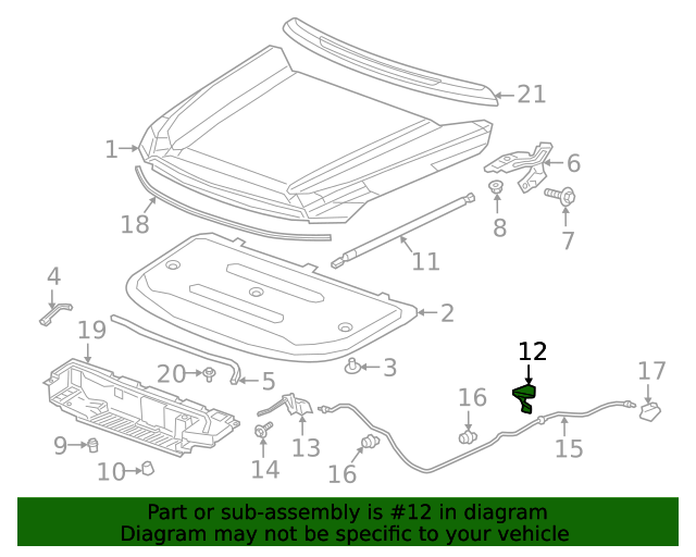 23266752 - Hood Strut Bracket 2017-2024 GM | Group 1 Auto Parts