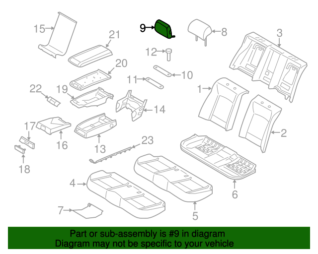 52207219454 - 2009-2015 BMW Headrest, Center (52-20-7-219-454) | BMW of ...