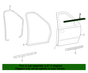 2001-2004 Ford Belt Weather-Strip YL3Z-1521452-AA | Varsity Ford