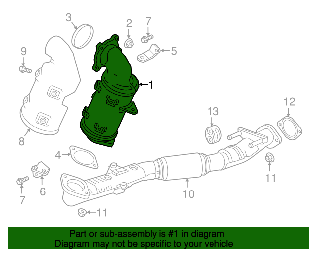 2018-2020 GM Warm Up 3-Way Catalytic Converter #12666605 19420236 GM ...