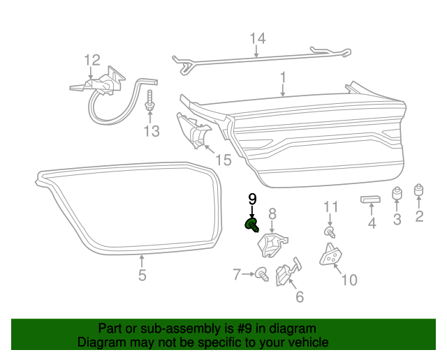 2011-2020 Mopar Rear Panel Trim Retainer 6509244AA | TascaParts.com