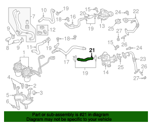 17342-38070 - Secondary Air Injection Pump Hose 2010-2013 Toyota Tundra ...