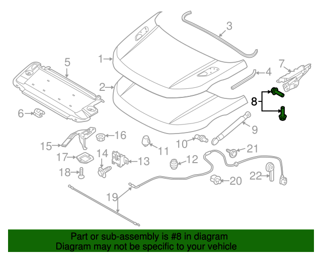 2008-2019 Land Rover Hinge Bolt LR006032 | Express Land Rover Parts