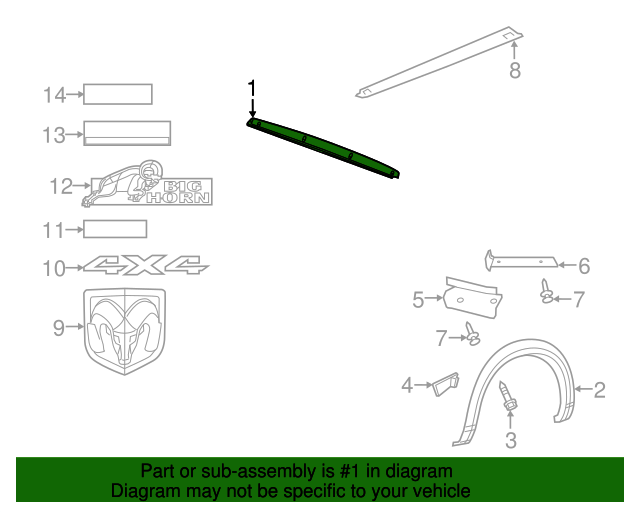 2017-2021 Ram Spoiler 68422347AA | Mopar Depot