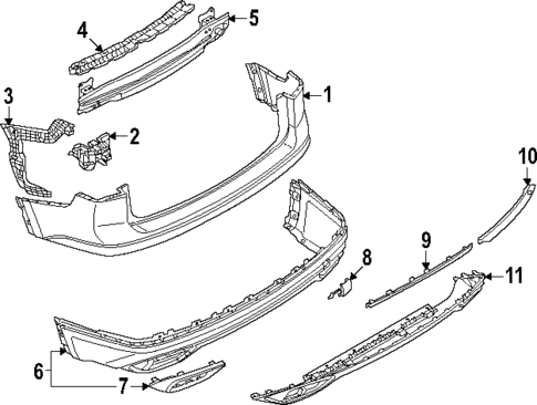 Bumper & Components - Rear for 2024 Volkswagen Atlas | Volkswagen Parts ...