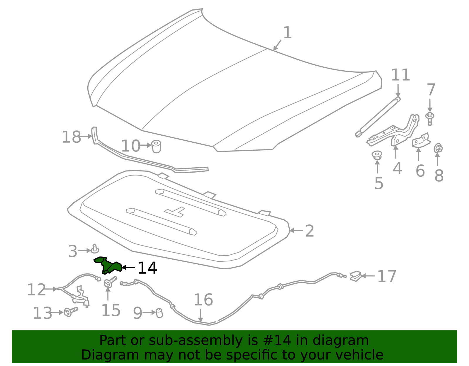 2020-2025 Cadillac XT6 Hood Primary and Secondary Latch 84855768 | OEM ...