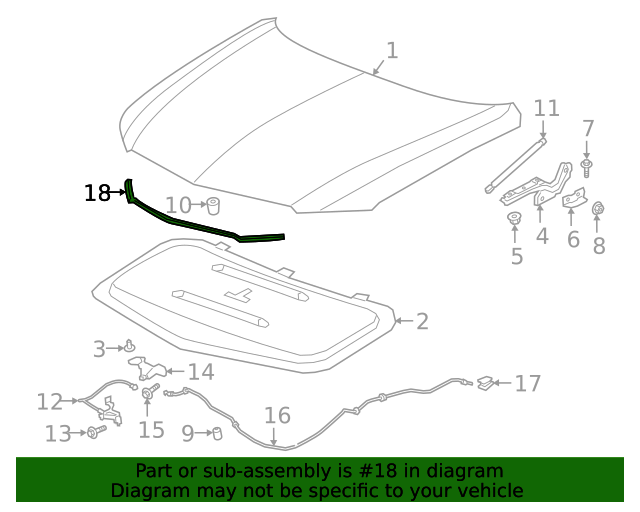 2020-2023 Cadillac XT6 Hood Seal 84588697 | GMPartsDirect.com