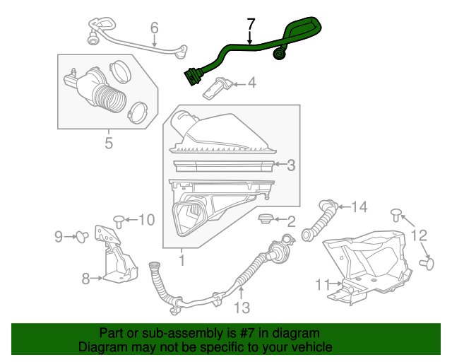 2016-2024 GM Positive Crankcase Ventilation Foul Air Tube 12703915 GM ...