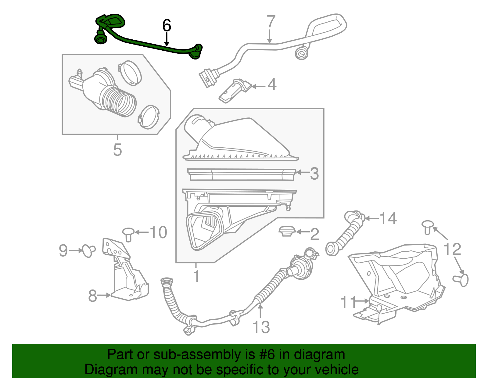 2016-2024 GM Positive Crankcase Ventilation (PCV) Tube 12655013 ...