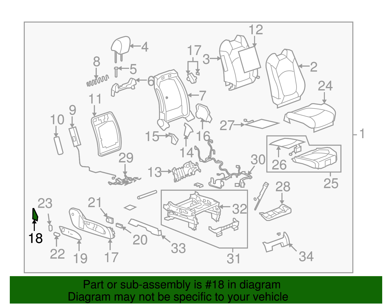 23258042 - Light Titanium Passenger Seat Shoulder Belt Guide Trim Cover ...