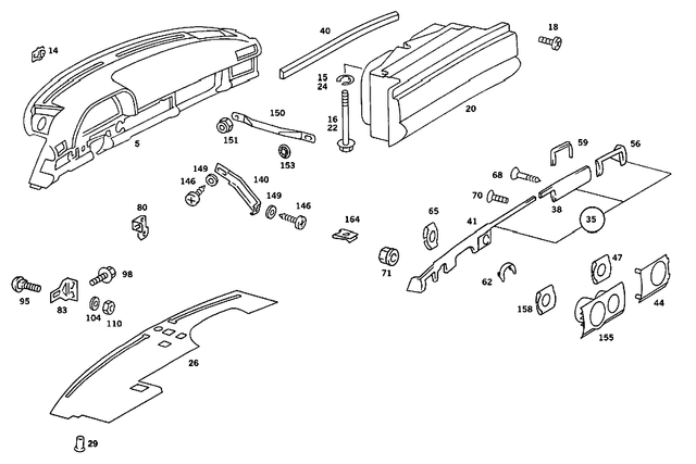 126-680-86-71 - Trim Bar 1986-1991 Mercedes-Benz 560SEC | Mercedes-Benz ...