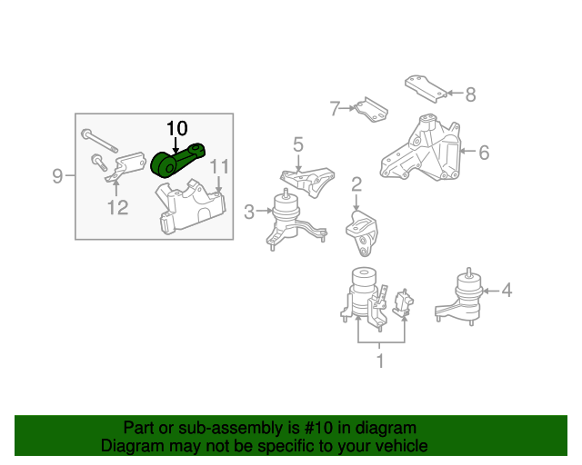 12363-0P020 - Engine Support Rod - 2005-2007 Toyota Avalon | OEM ...