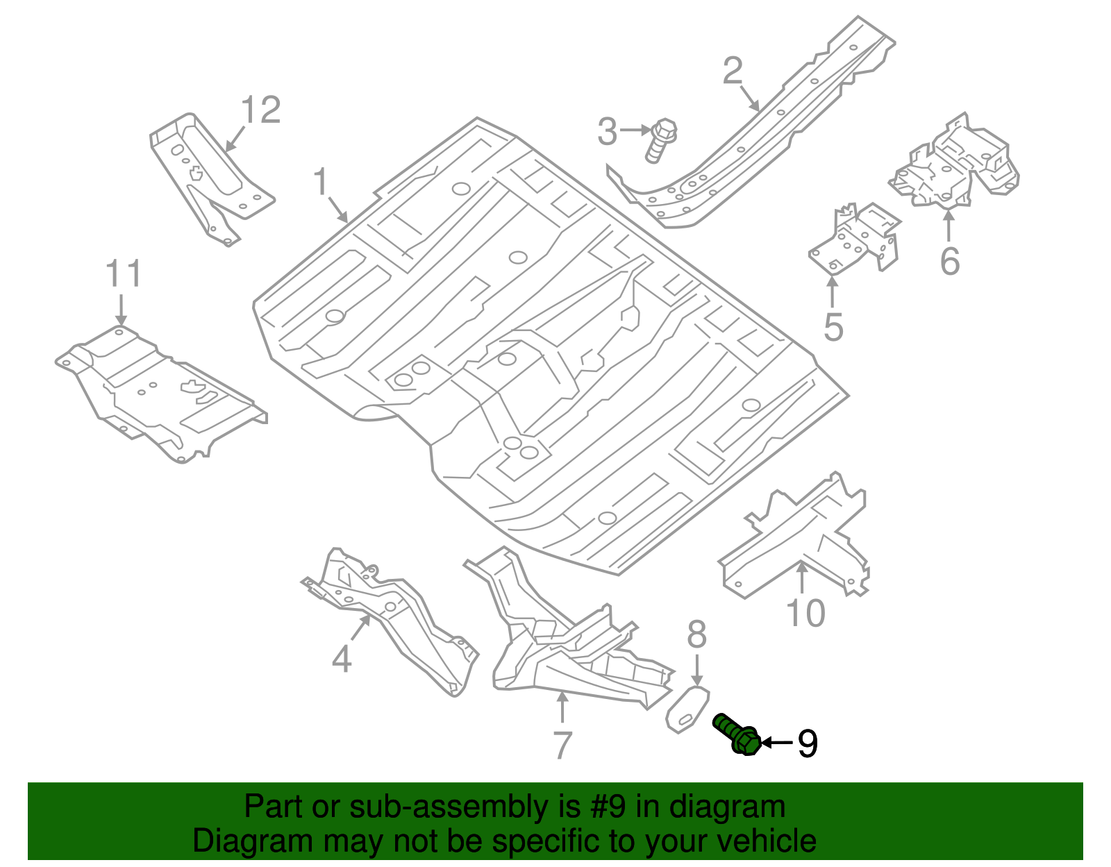 2013-2016 Nissan Pathfinder Center Rail Bolt 01125-N0111 | Ziegler ...