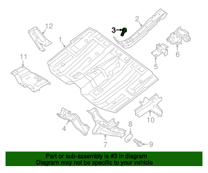 2014-2025 Nissan Floor Rail Bolt 01125-N0101 | CMA's Colonial Nissan