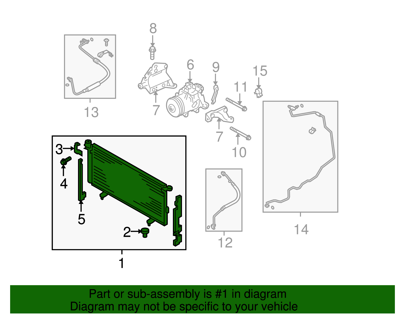 2010-2014 Subaru Condenser Assembly 73210AJ00A | Subaru Parts Exchange